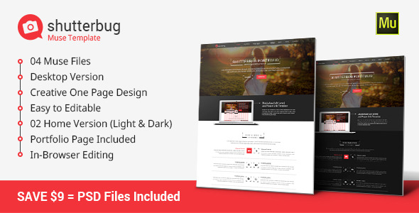 Shutterbug Muse PSD Template by kamleshyadav | ThemeForest